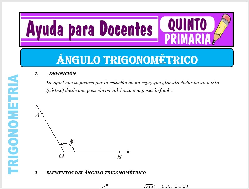 Trigonometría para Quinto de Primaria – Ayuda para Docentes
