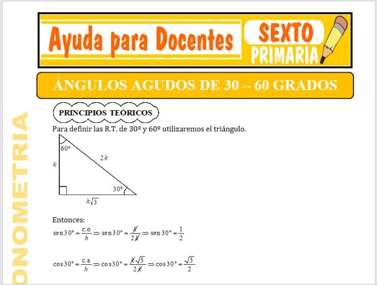 Ángulos Agudos de 30 y 60 Grados para Sexto de Primaria – Ayuda para ...