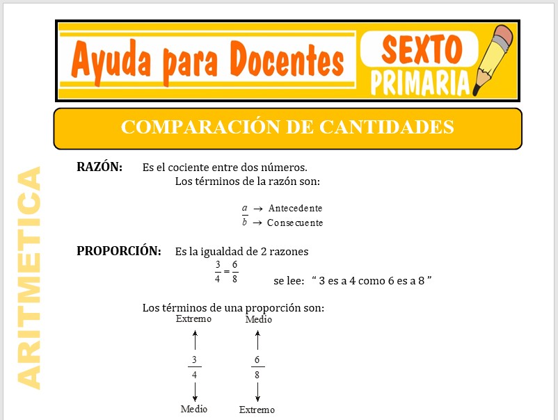 Comparación de Cantidades para Sexto de Primaria – Ayuda para Docentes