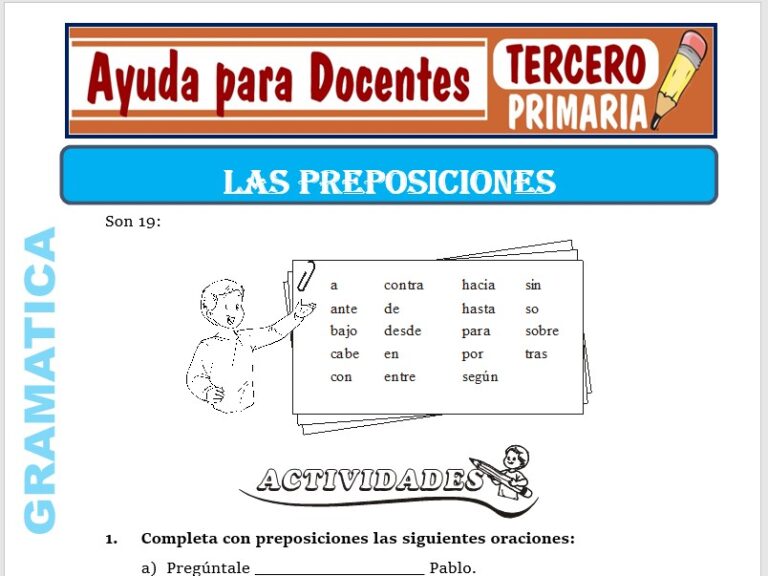 Gramática para Tercero de Primaria – Ayuda para Docentes