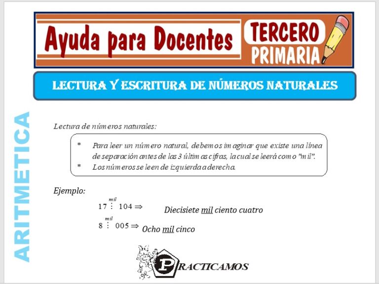 Aritmética para Tercero de Primaria – Ayuda para Docentes