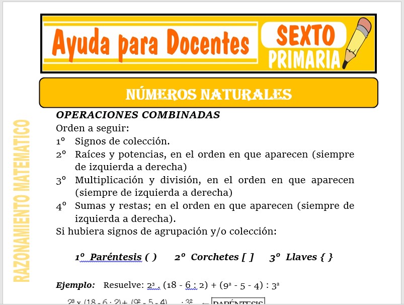 Los Números Naturales para Sexto de Primaria – Ayuda para Docentes