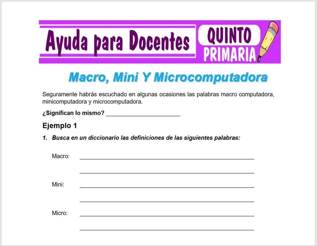 Computación para Quinto de Primaria – Ayuda para Docentes