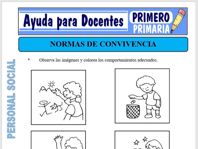 Normas de Convivencia para Primero de Primaria – Ayuda para Docentes