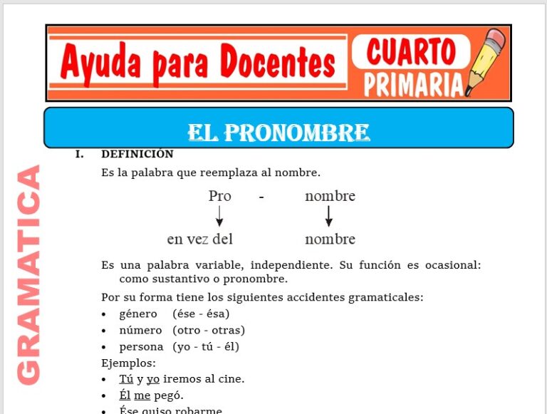 Gramática para Cuarto de Primaria – Ayuda para Docentes