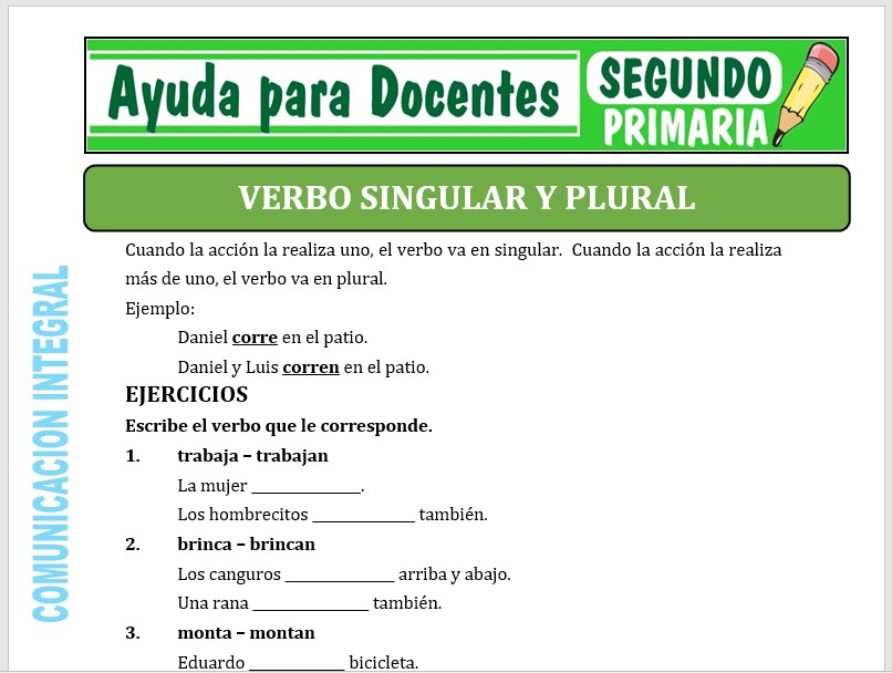 Ficha De Singular Y Plural Para Primero De Primaria Fichas Para